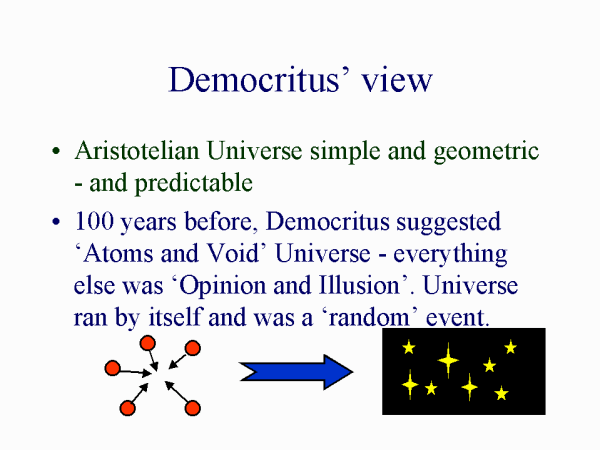 Democritus’ view